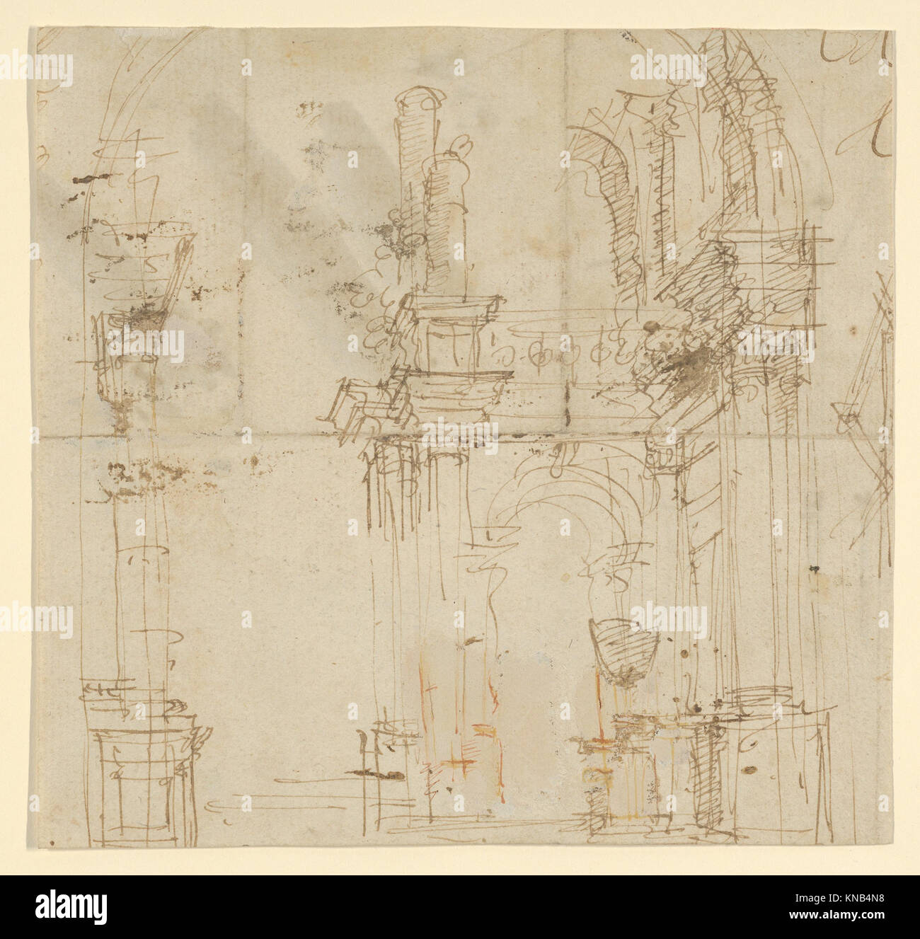 This architectural drawing showcases a series of arches, providing ...