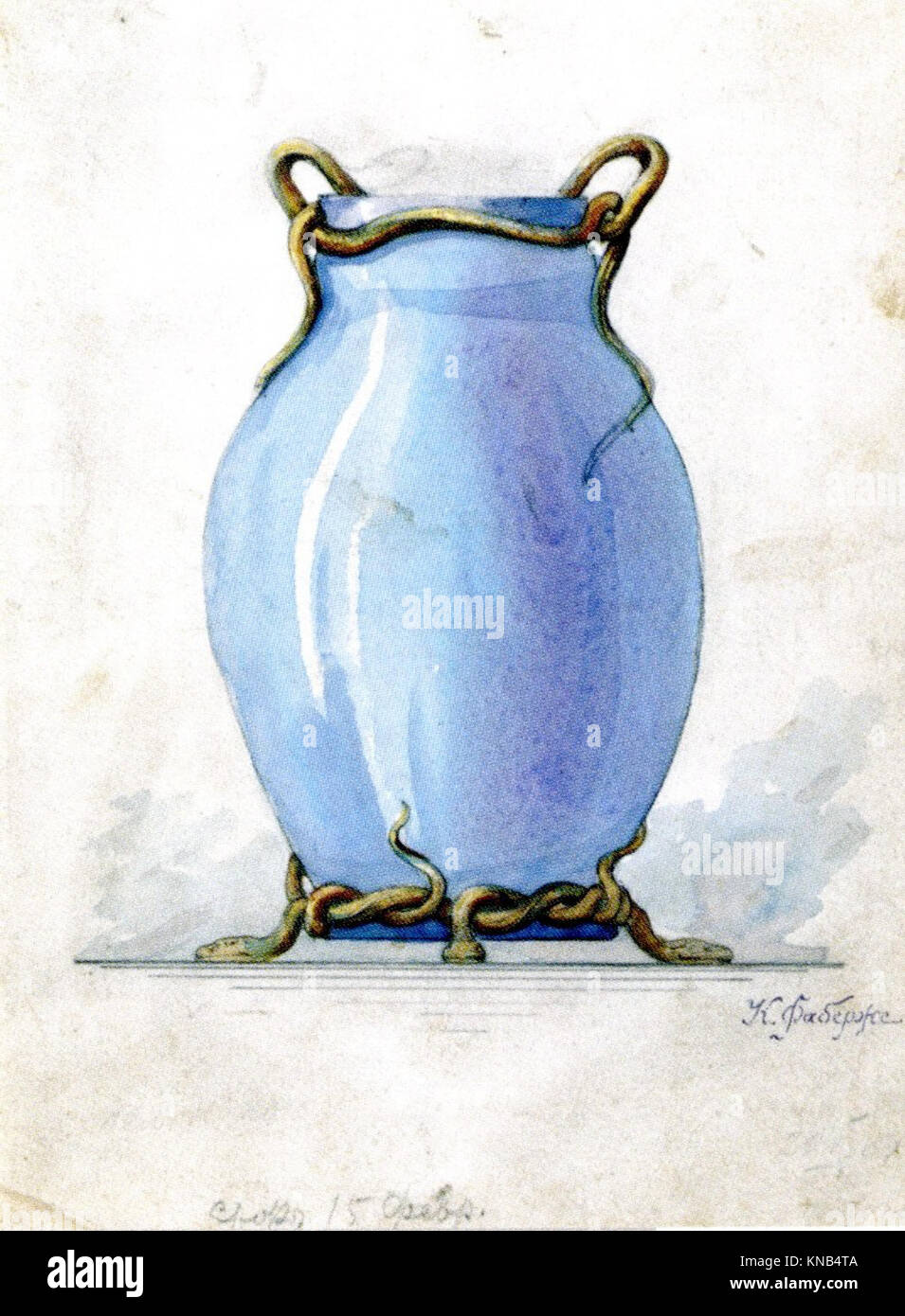 This design drawing, for a Tiffany vase, showcases the artistic and ...