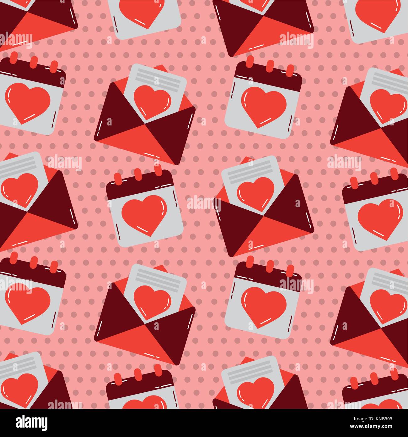 valentines day message letter calendar date love pattern Stock Vector ...