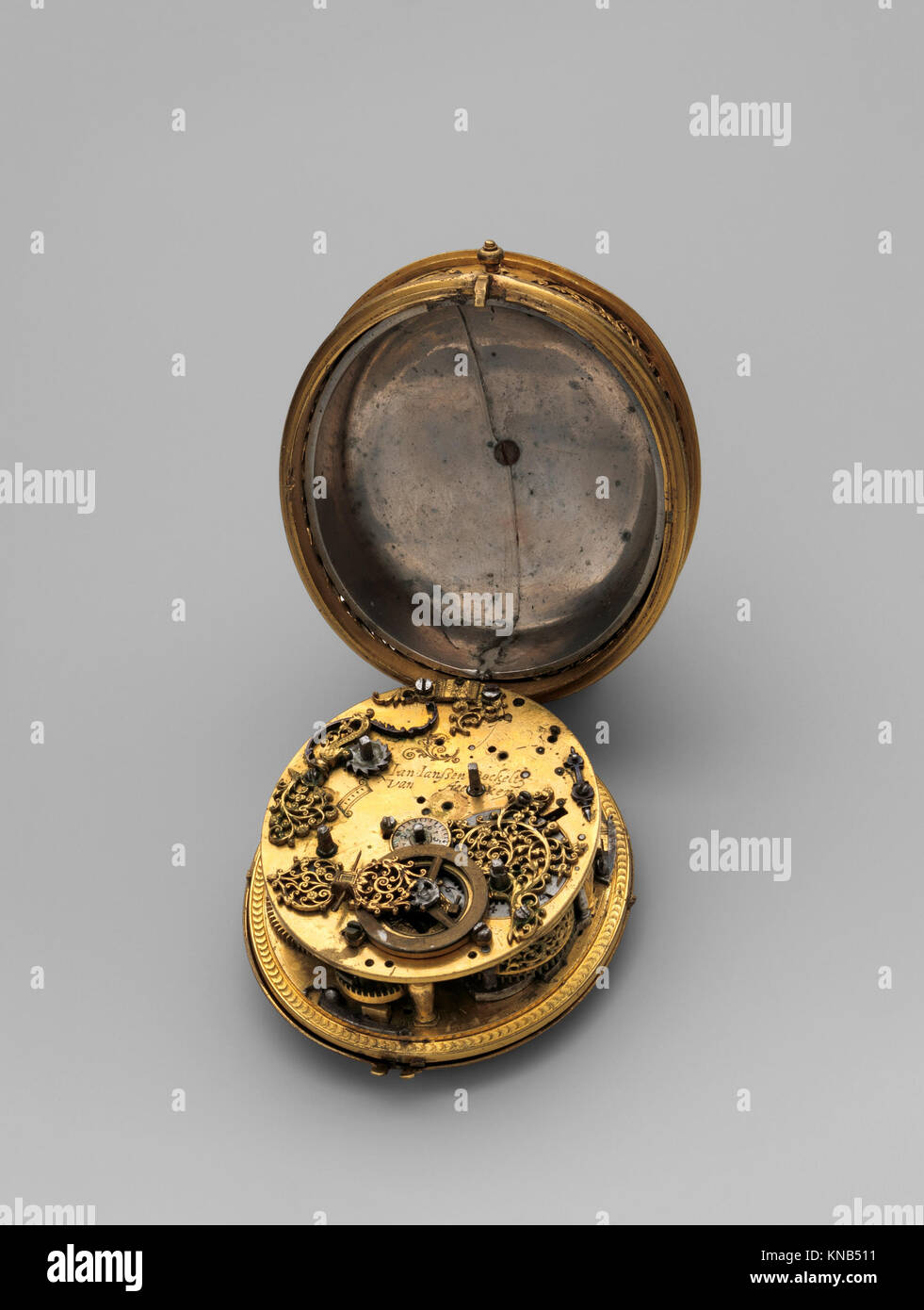 A clock-watch with a sundial, cataloged as MET DP340433, housed in the ...