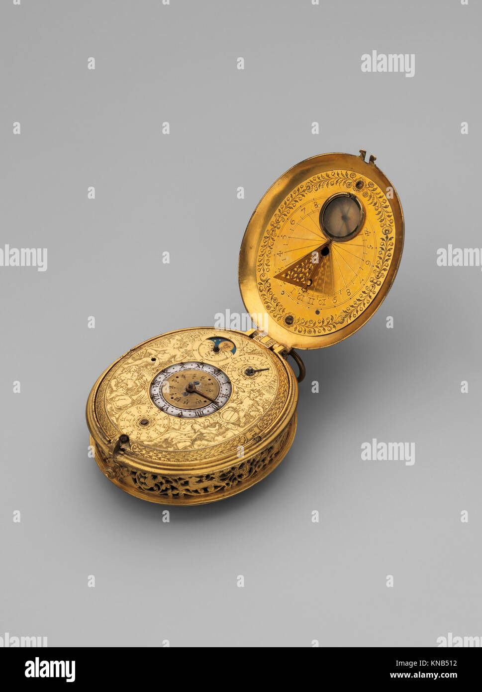 A combination clock-watch with a sundial, merging timekeeping ...