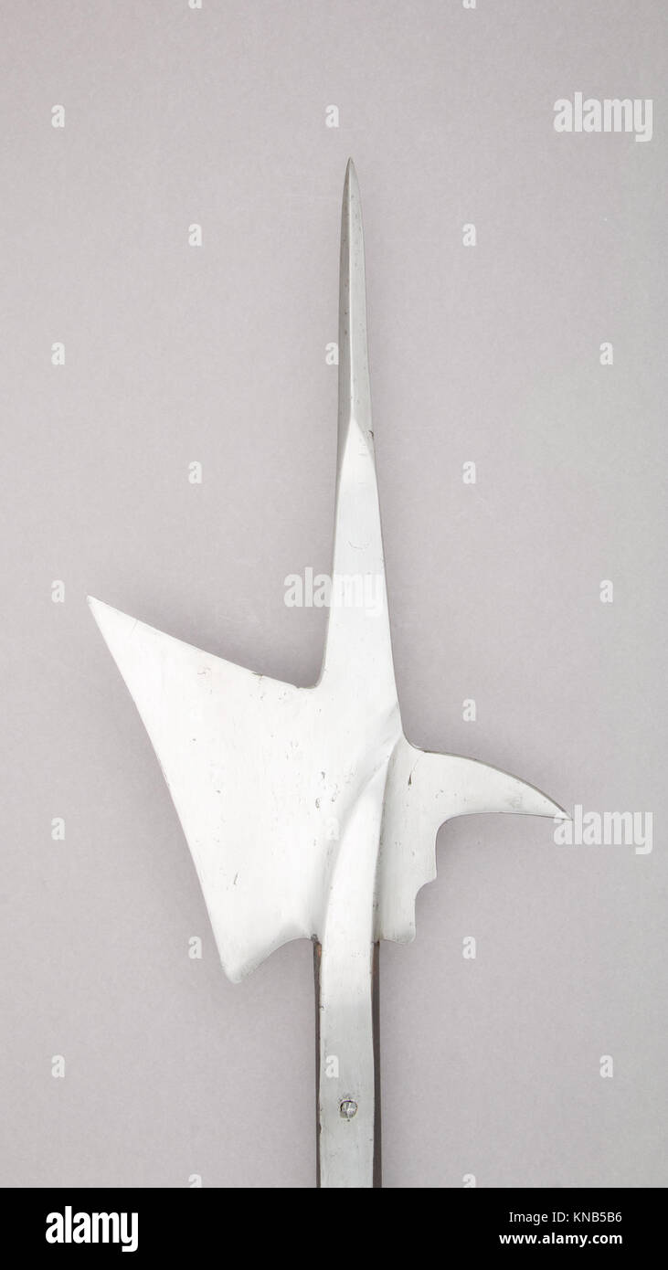 A medieval halberd pole weapon, demonstrating design, functionality ...