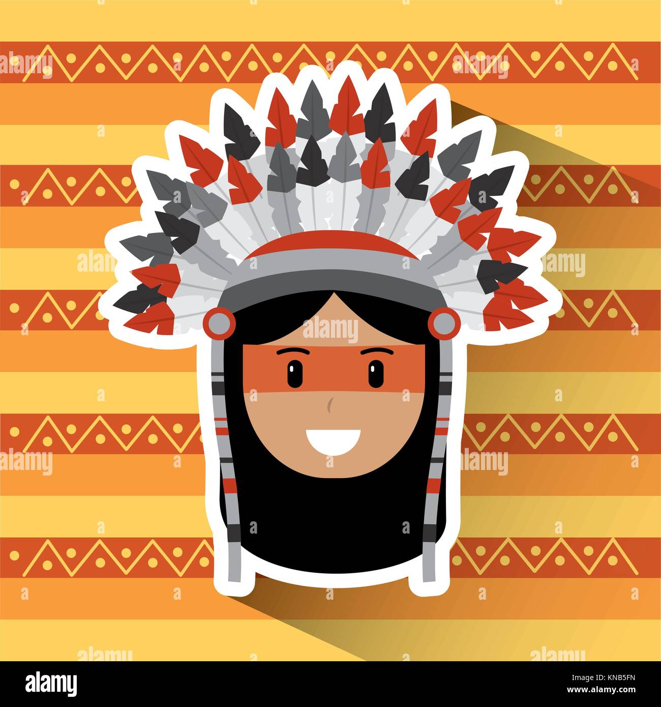 portrait native american indian character tribal ethnic background ...