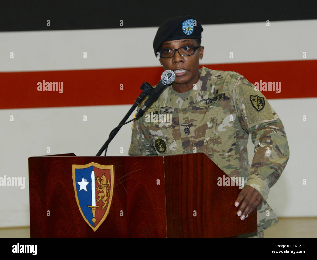 Command Sgt. Maj Bernadette Phillips, incoming USANATO Bde., Command ...