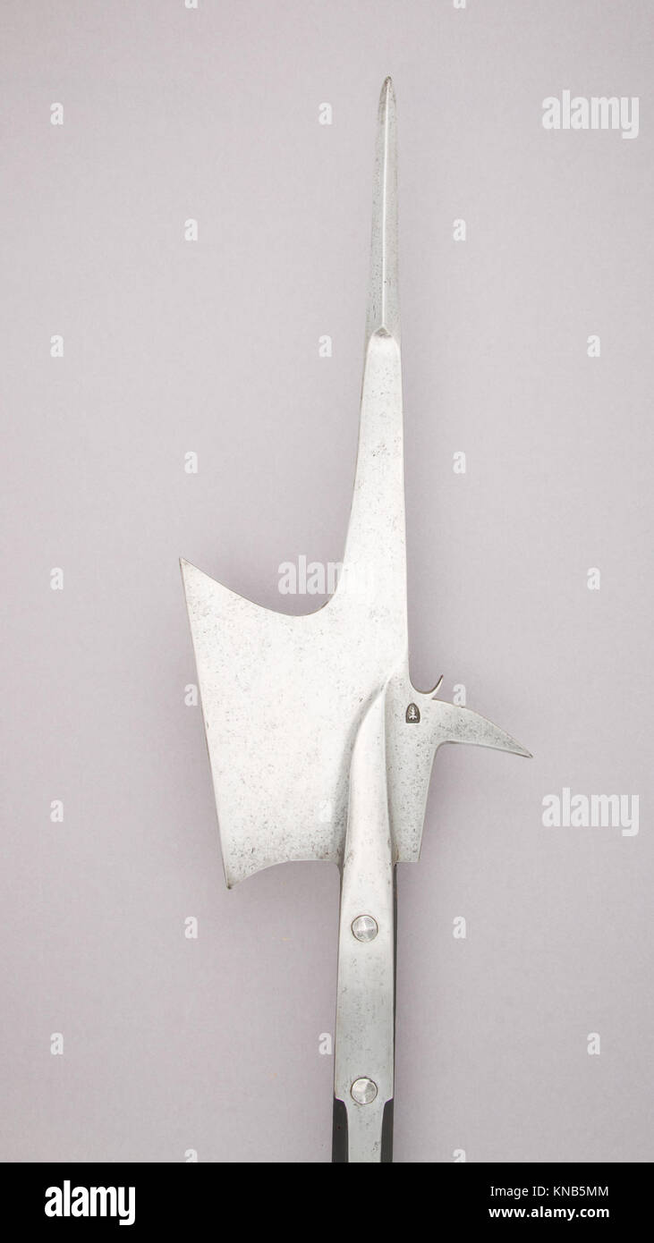 This halberd is a medieval pole weapon with a blade, spike, and hook ...