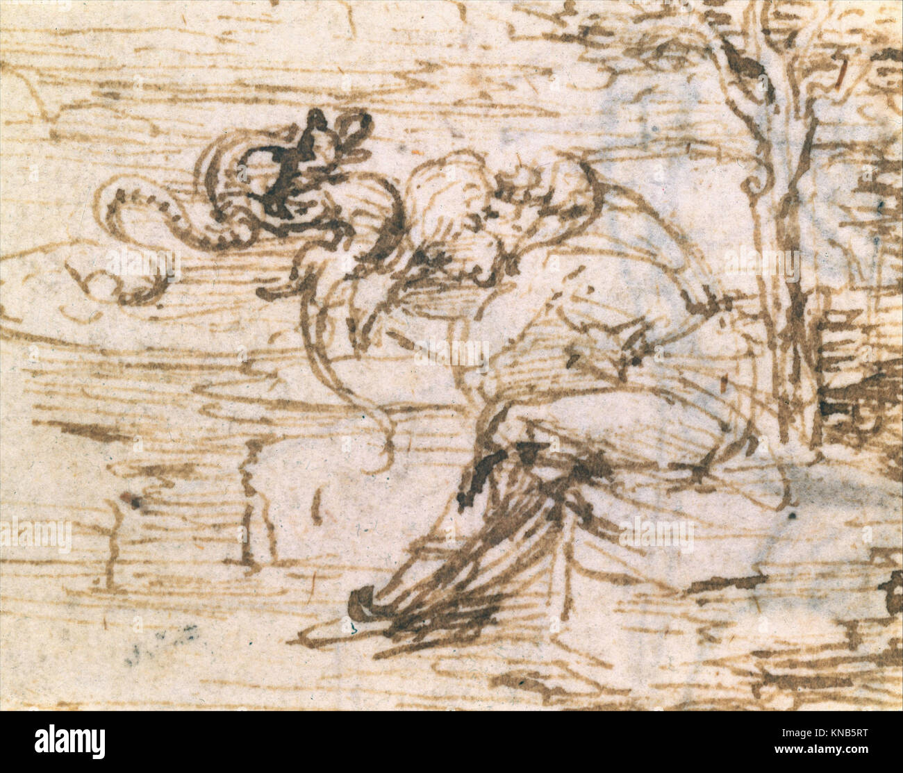 An artwork with two sides: the recto shows an allegory of a lizard's ...
