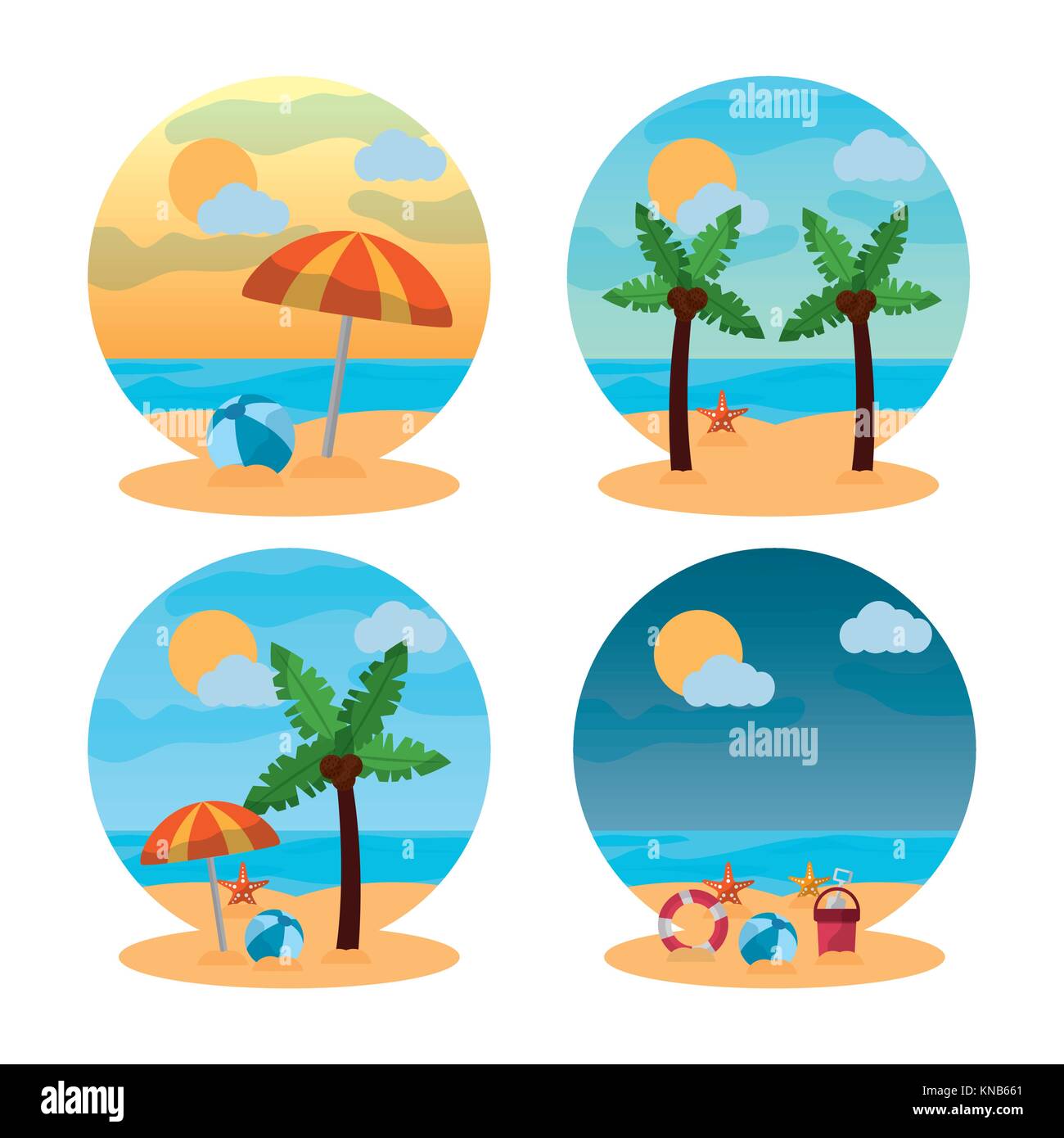 summer landscape different scene beach Stock Vector Image & Art - Alamy
