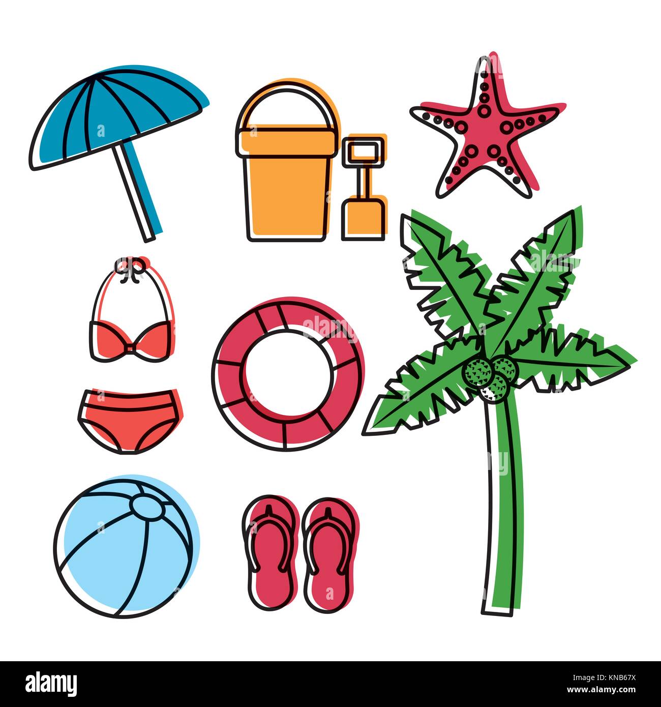 set icons best summer season vacation Stock Vector Image & Art - Alamy