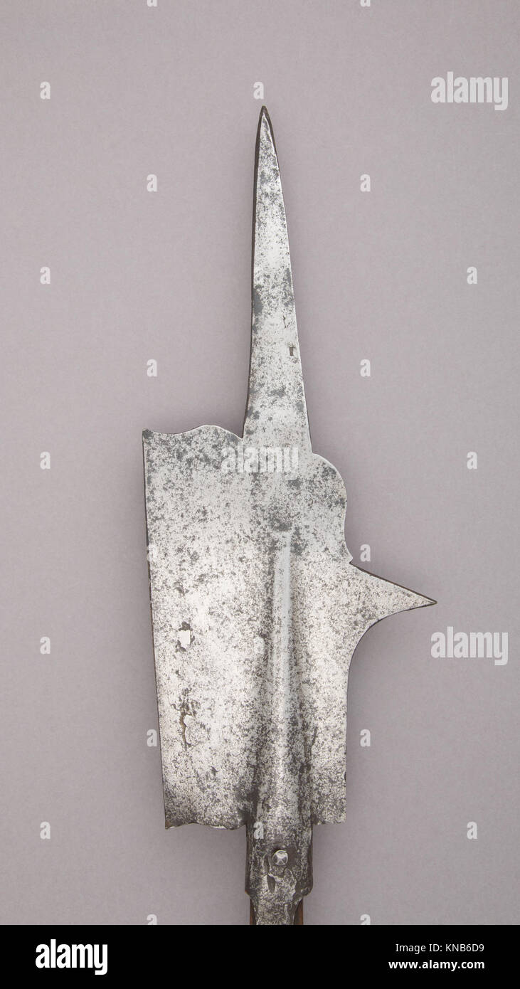 This halberd, a pole weapon used in medieval Europe, combines the axe ...