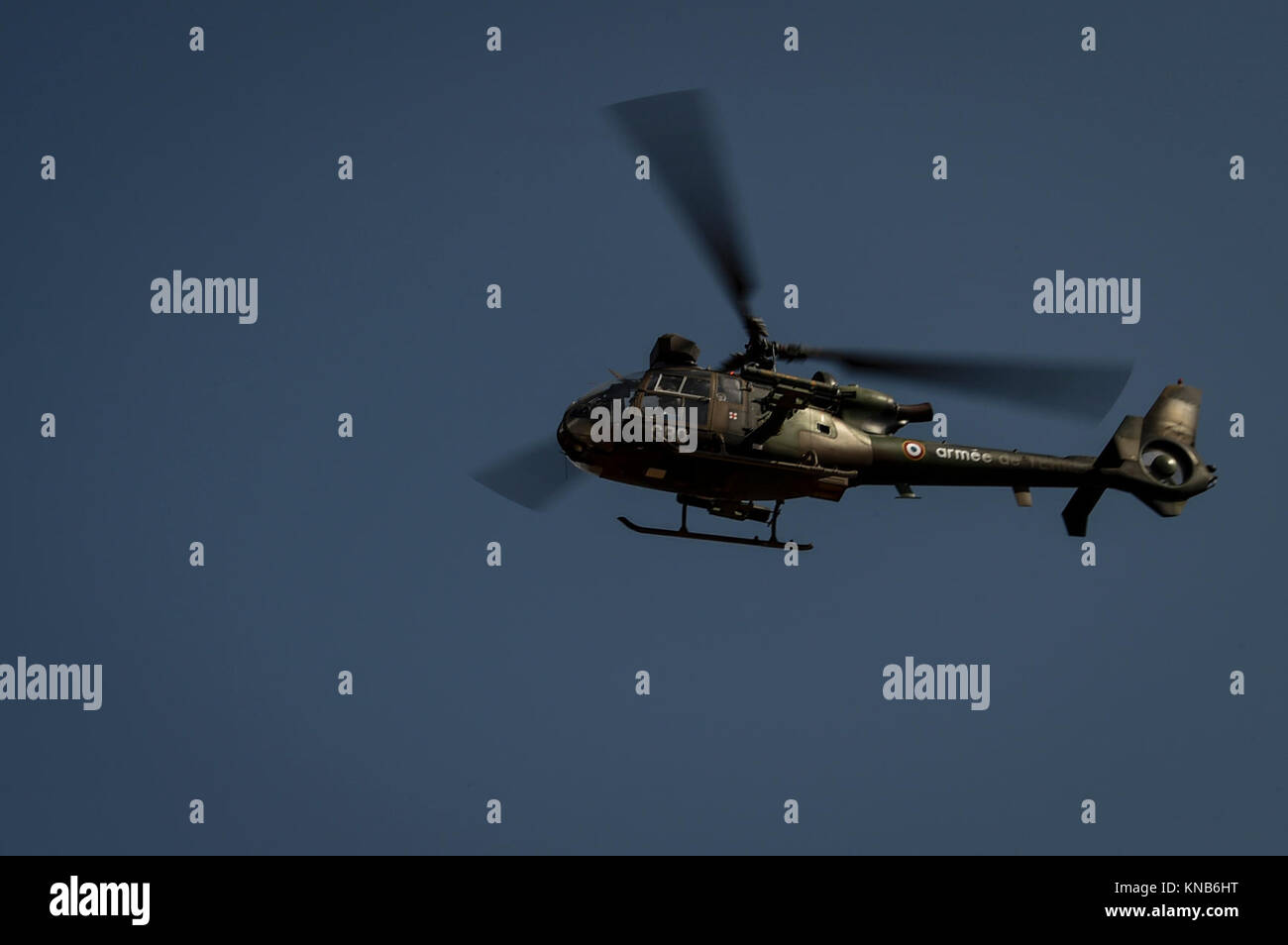 A French military Aerospatiale Gazelle conducts close combat attacks in ...