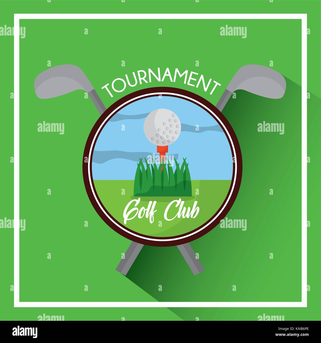 golf club tournament ball and clubs cross Stock Vector Image & Art - Alamy