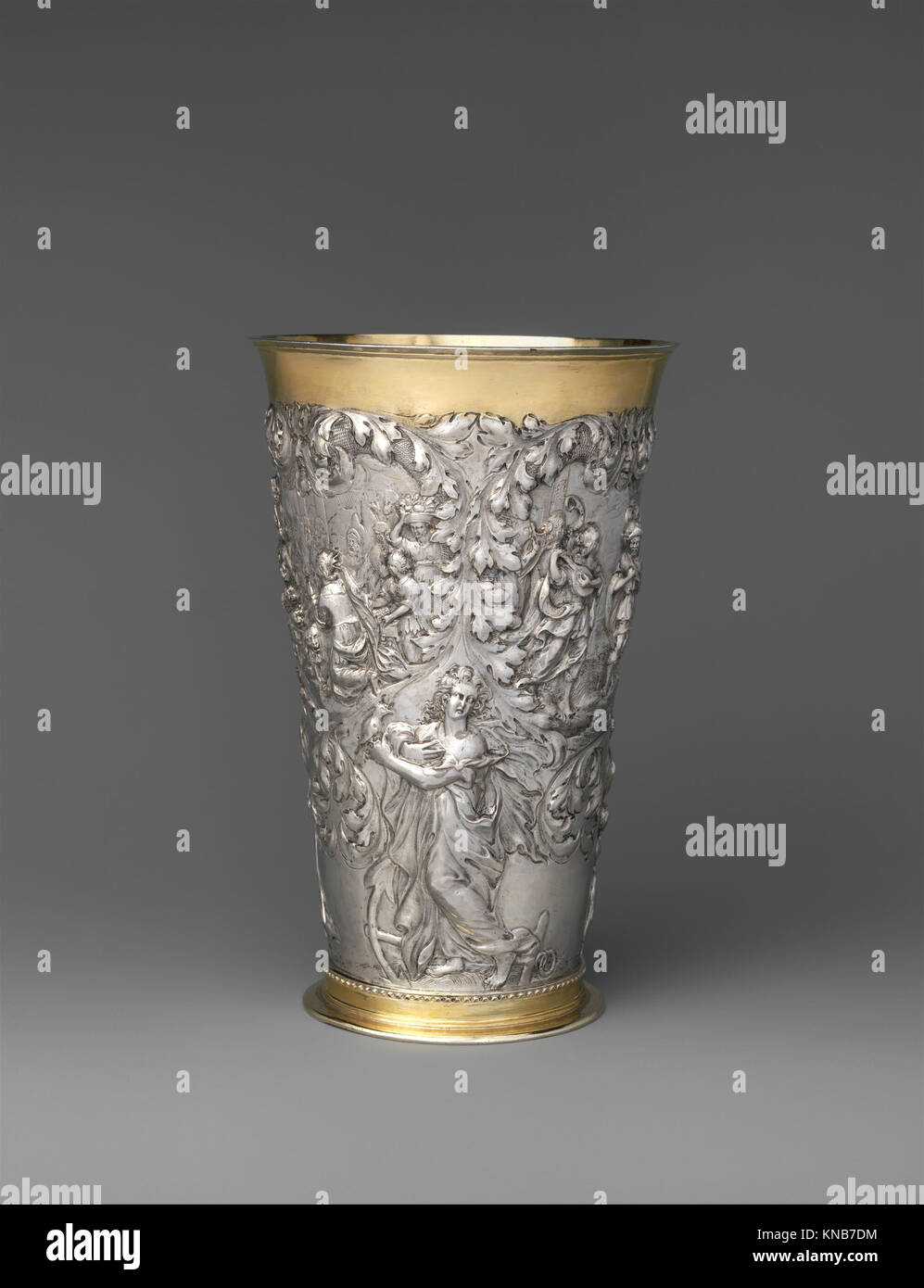 This late 17th-century silver beaker, made by Daniel Sigmund Dockler ...
