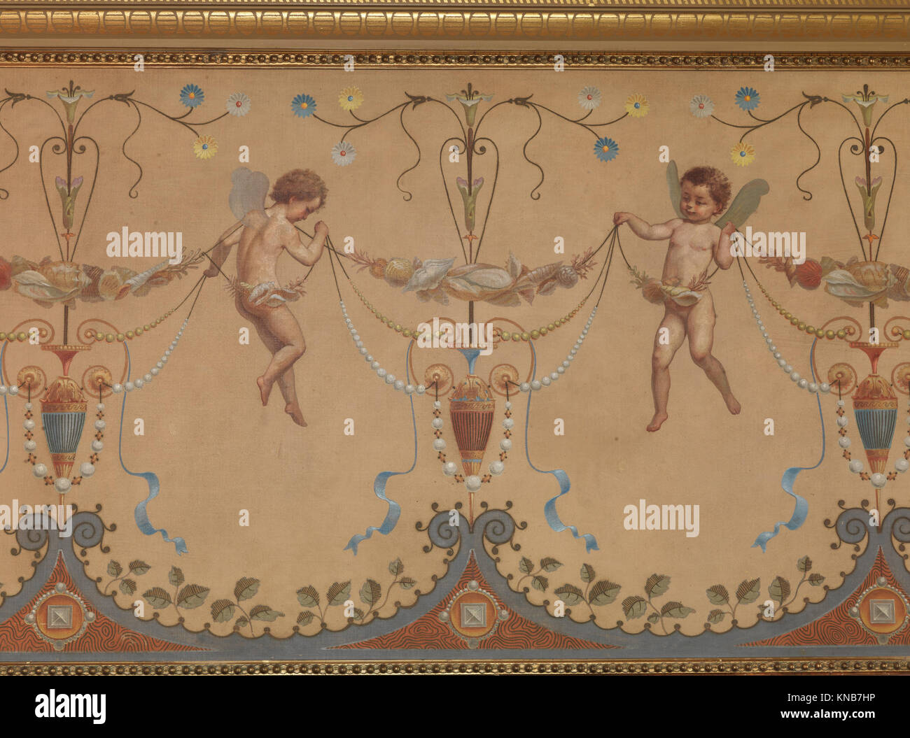 This frieze and ceiling design exemplify classical architectural ...