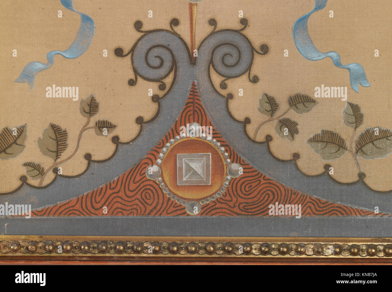 This frieze and ceiling fragment showcases architectural design ...