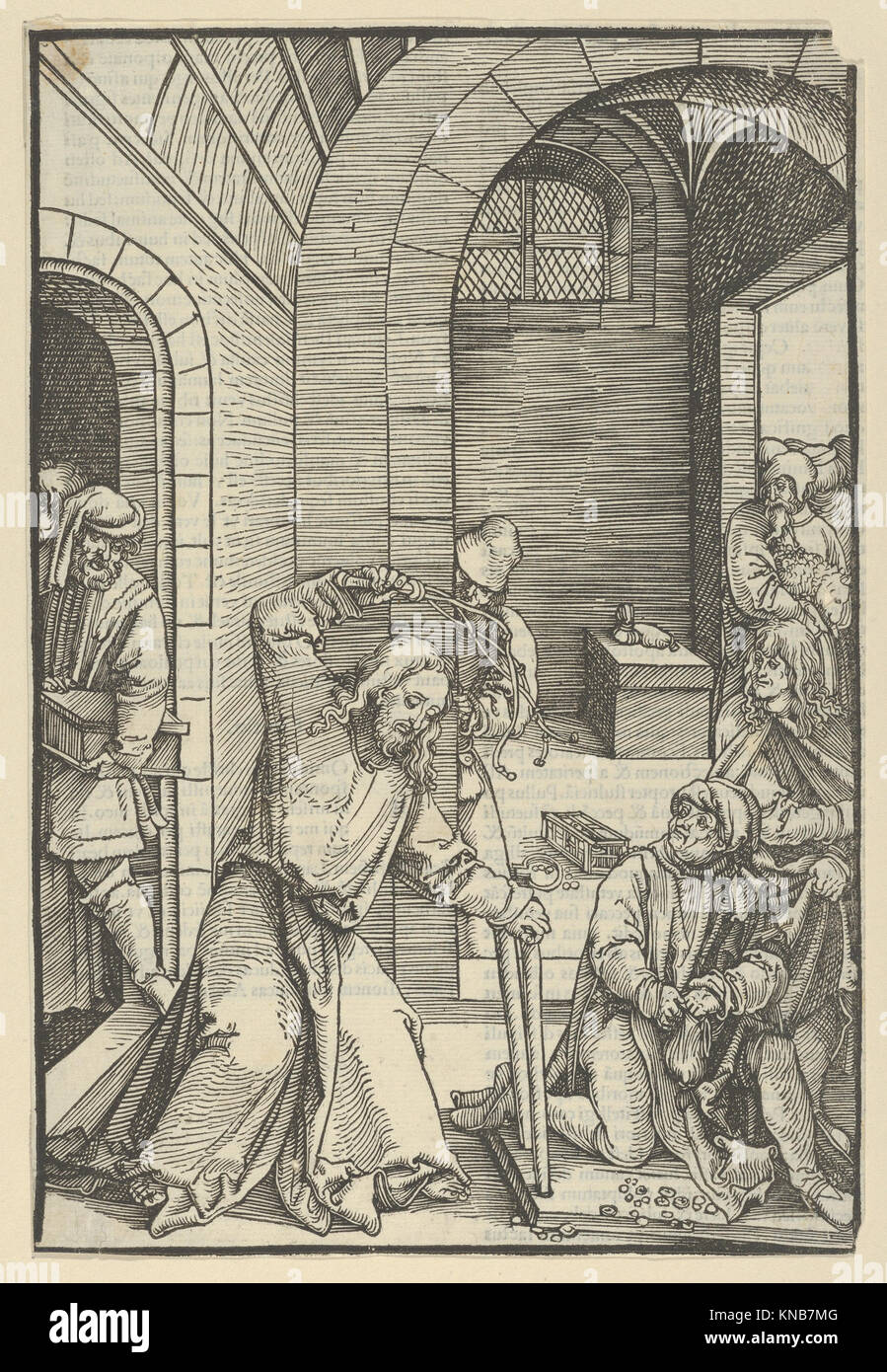 This artwork depicts Christ cleansing the temple, illustrating a key ...