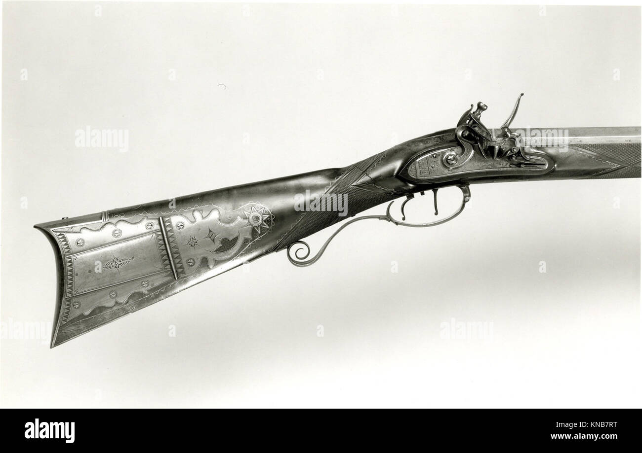 The flintlock rifle made for Colonel Jacob Bates includes a case and ...