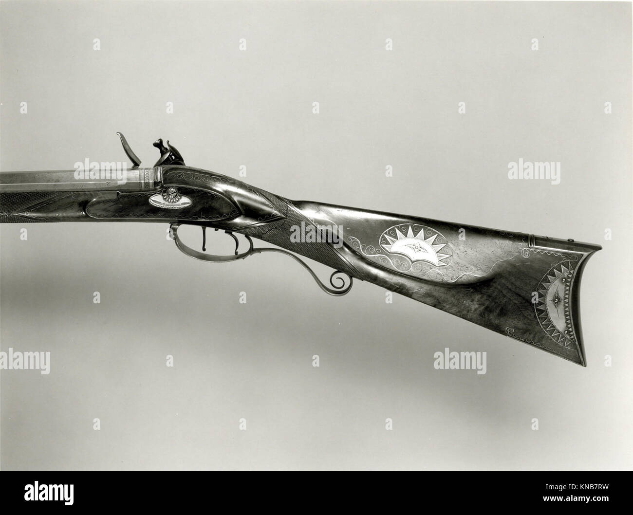 The flintlock rifle with case and bullet mould, made for Colonel Jacob ...