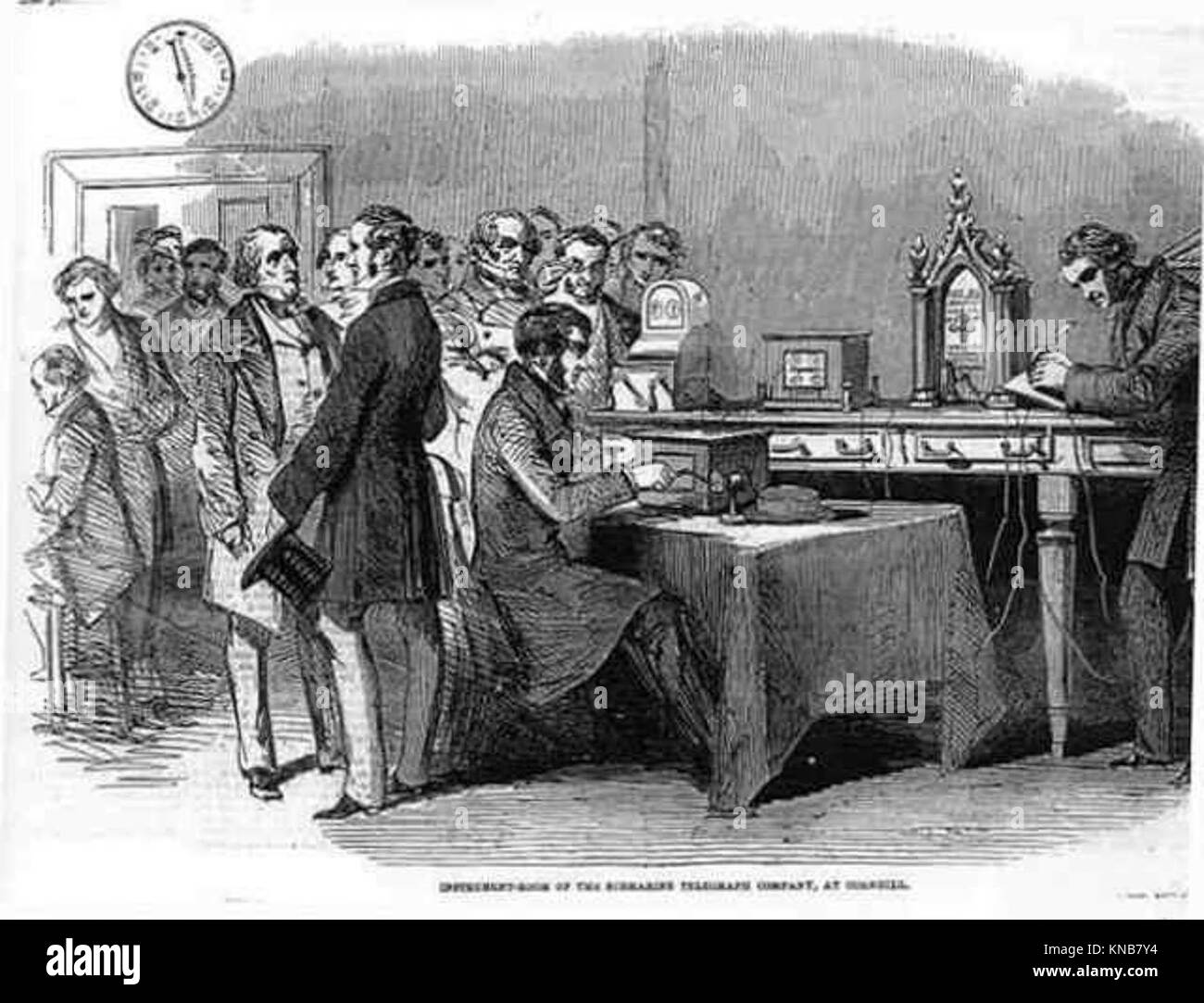 The first message is received by the Submarine Telegraph Company Stock ...