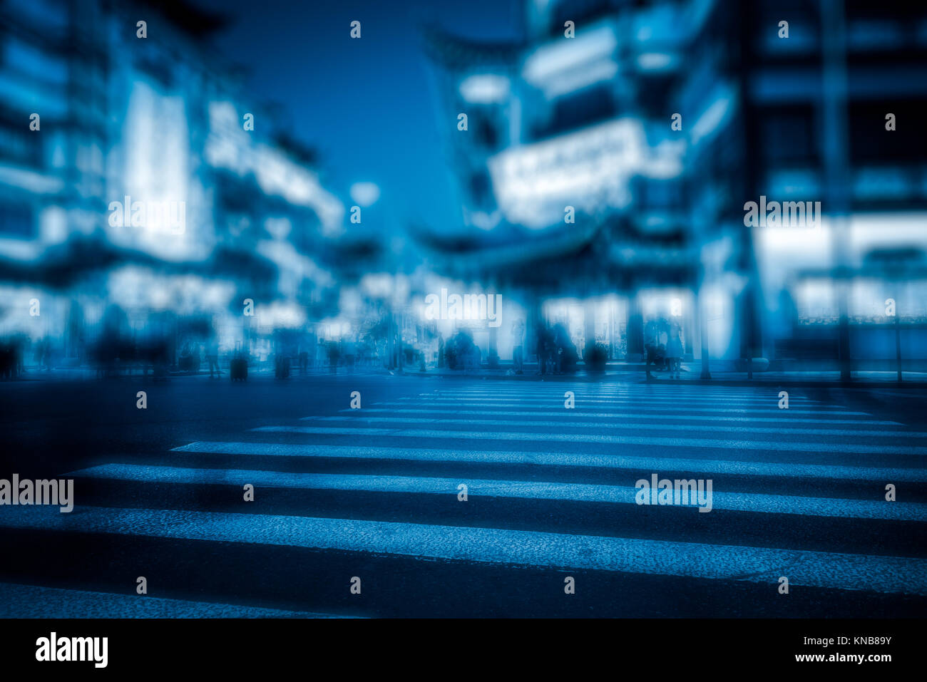 Road Against Building At Night Stock Photo - Alamy