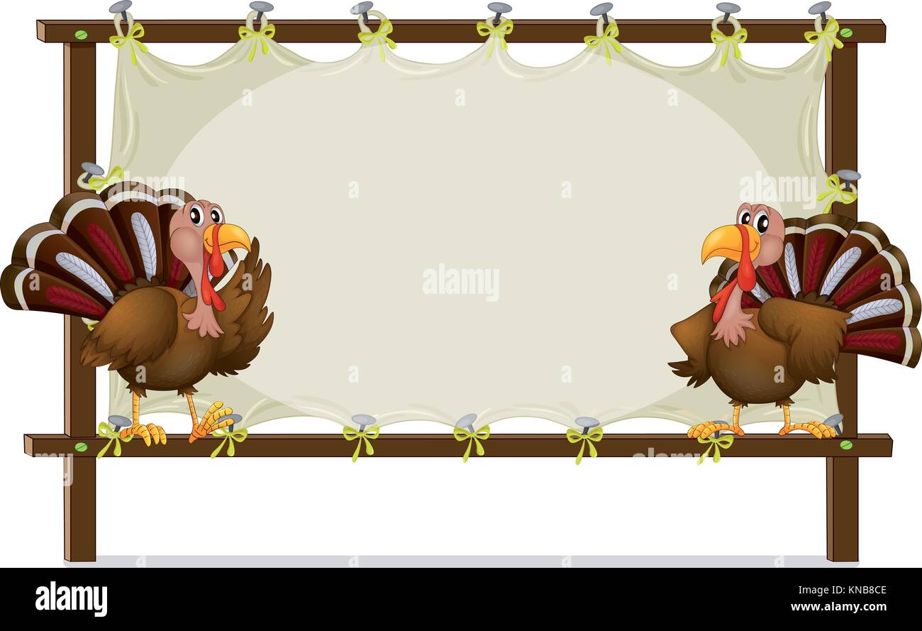 Illustration of the two turkeys on a white background Stock Vector ...