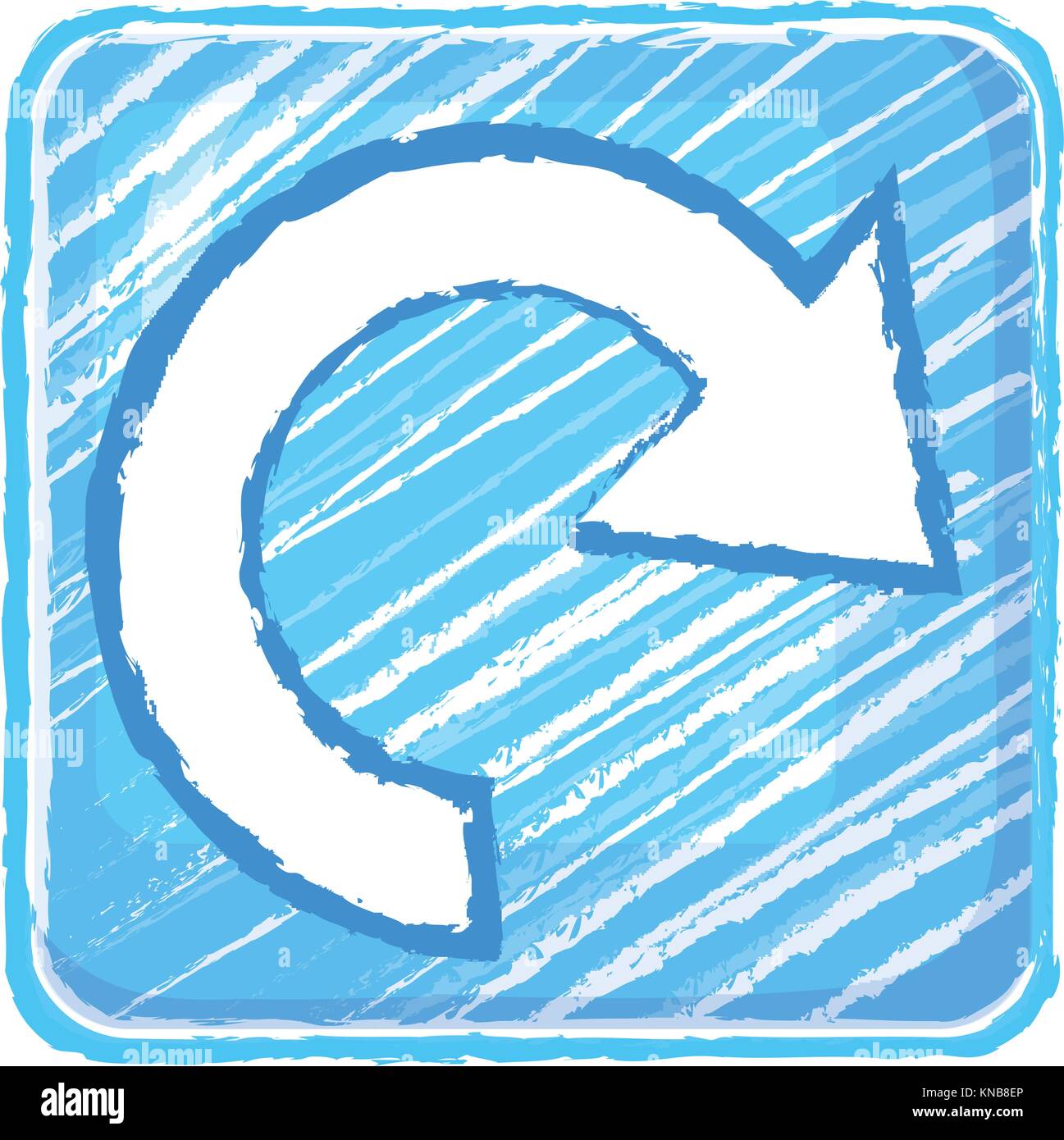 Illustration of a repeat button icon drawing on a white background ...