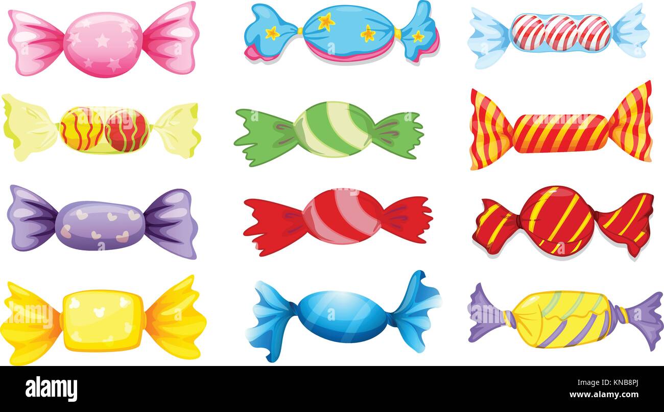 illustration of lollies on a white background Stock Vector Image & Art ...