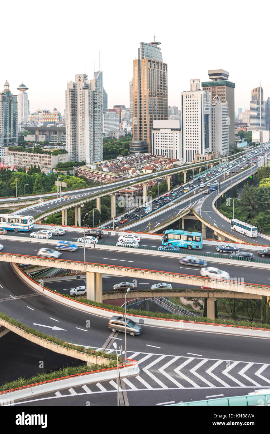 Aerial View of Shanghai overpass Stock Photo - Alamy