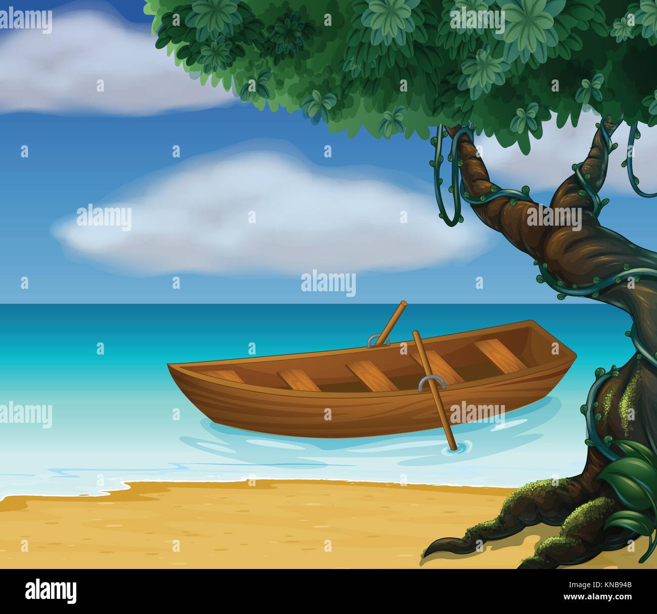 Boat in seaside Stock Vector Images - Alamy