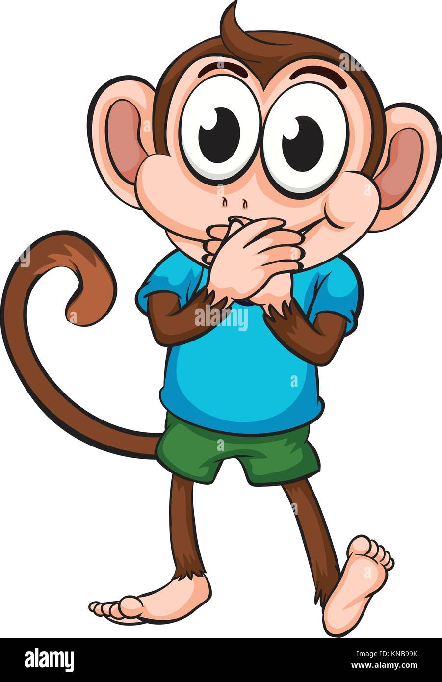 Illustration of a monkey on a white background Stock Vector Image & Art ...