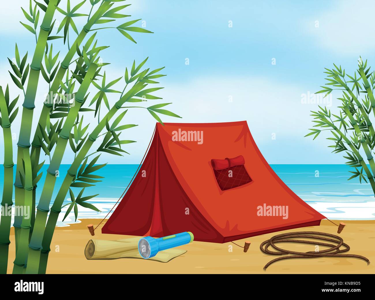 Illustration of a camping at the beach Stock Vector Image & Art - Alamy