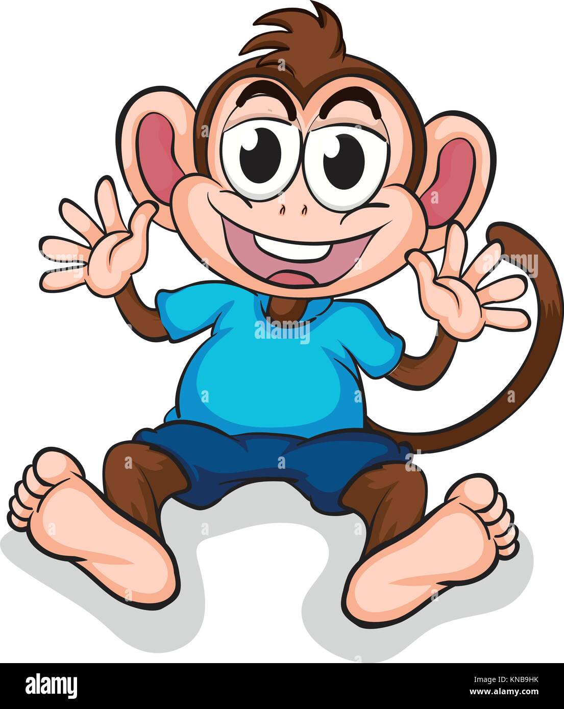 Illustration of a happy monkey on a white background Stock Vector Image ...
