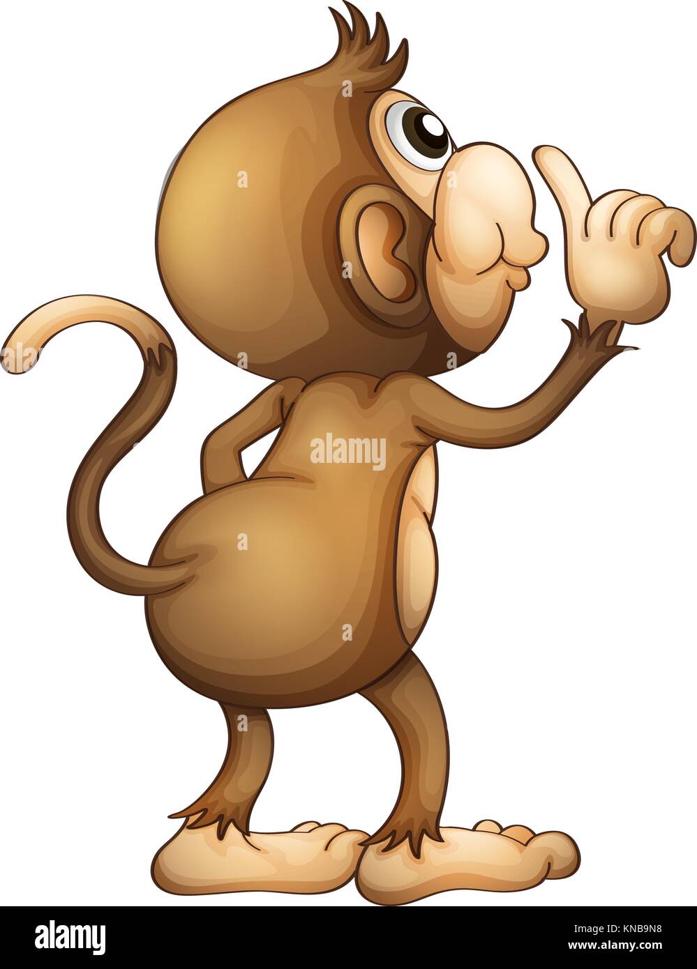 Illustration of a monkey's back on a white background Stock Vector ...