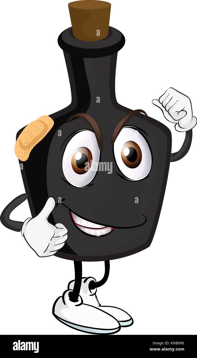 illustration of a bottle with a face on a white background Stock Vector ...