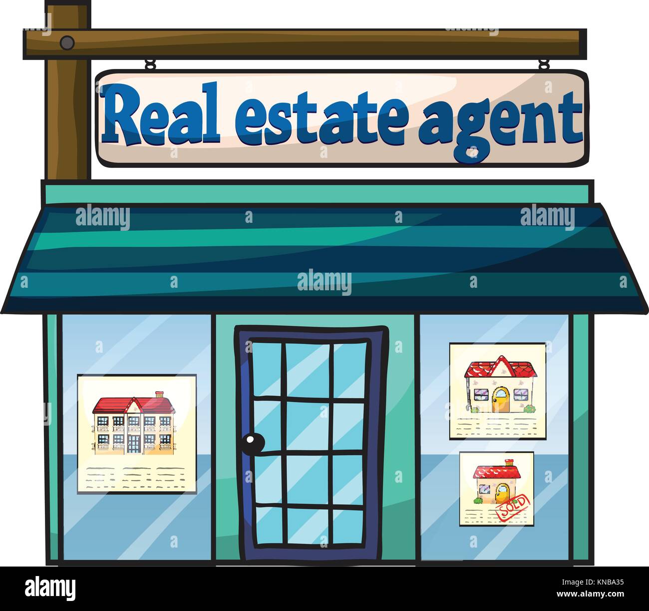 Illustration of real estate agent's office on white Stock Vector Image ...
