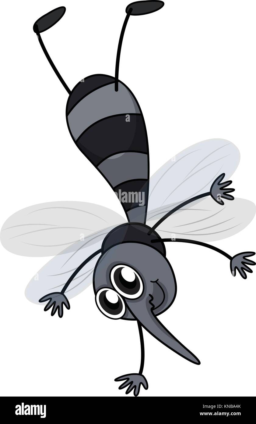 Illustration of a smiling mosquito on a white background Stock Vector ...