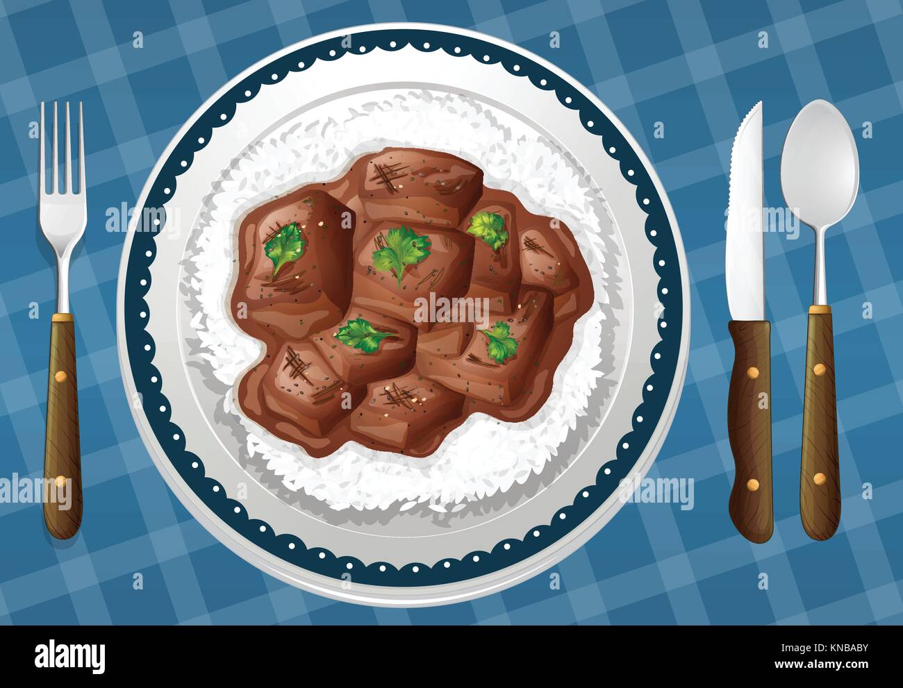 illustration of a food on a blue background Stock Vector Image & Art ...