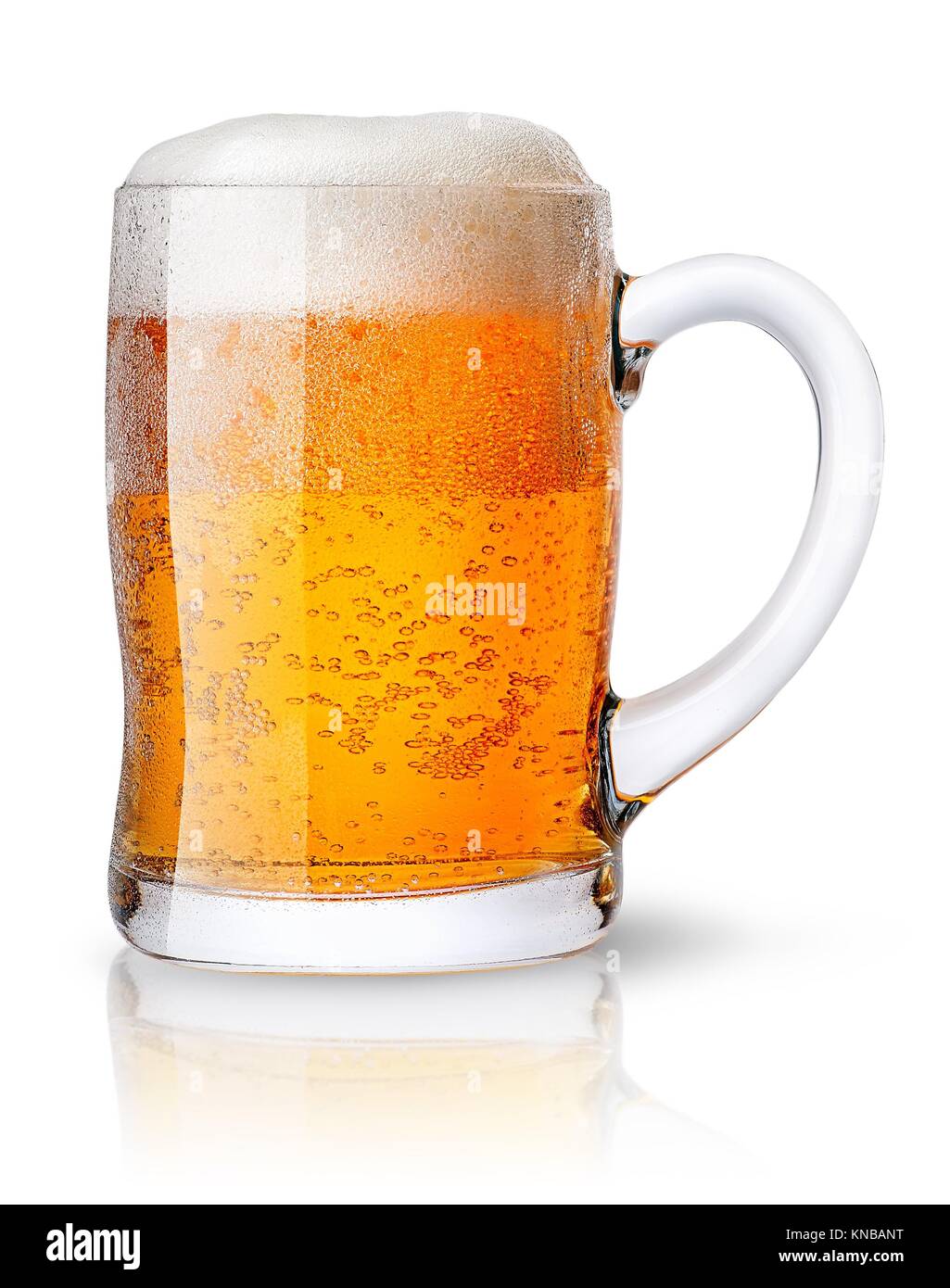 Mug of light beer isolated on white background Stock Photo - Alamy