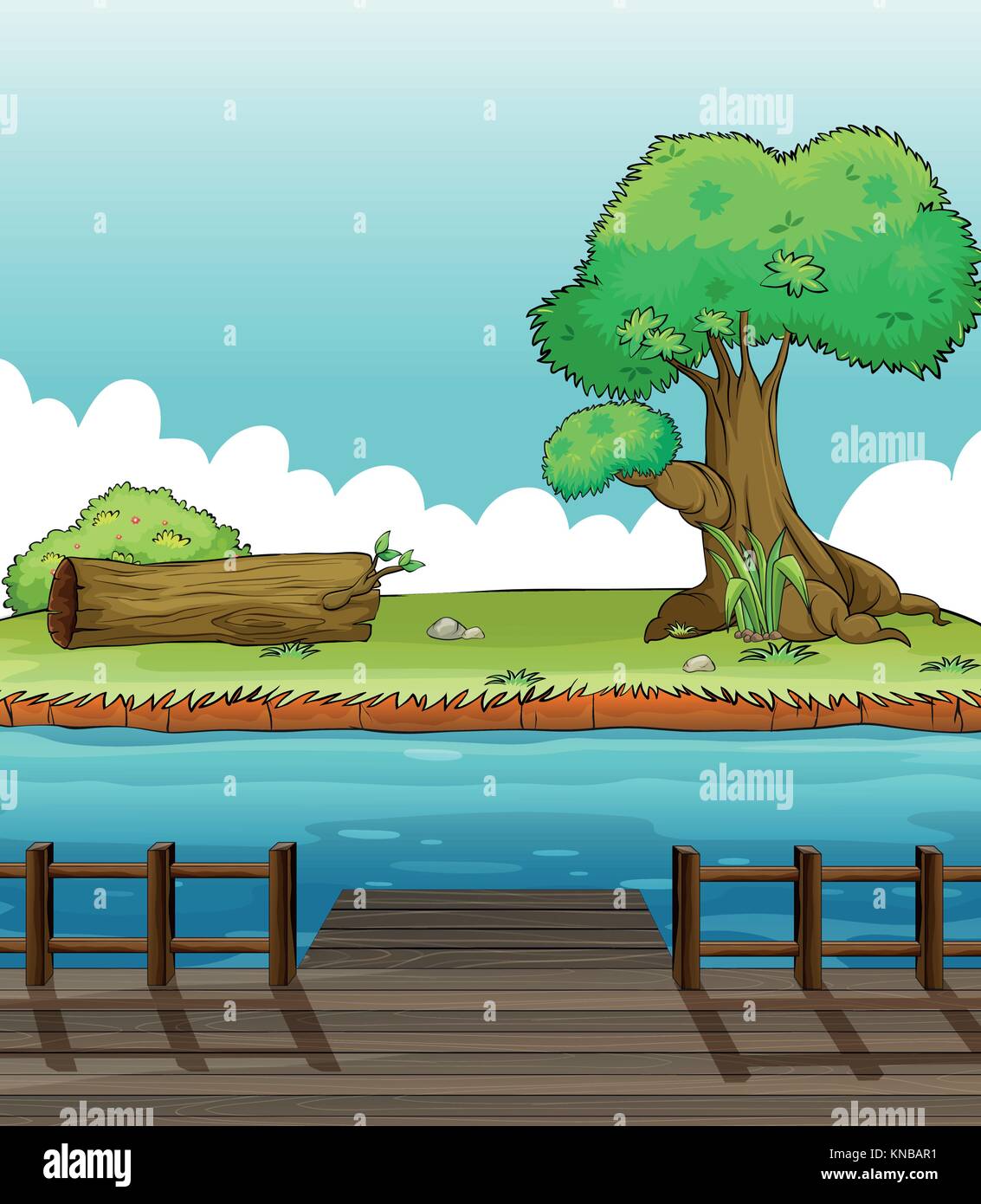 Illustration of a riverbank view Stock Vector Image & Art - Alamy