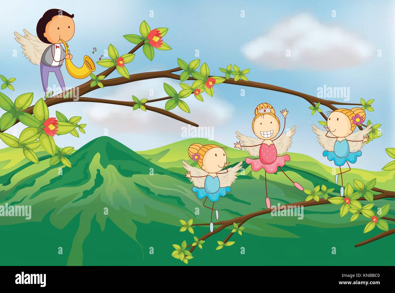 Flowers trumpet Stock Vector Images - Alamy