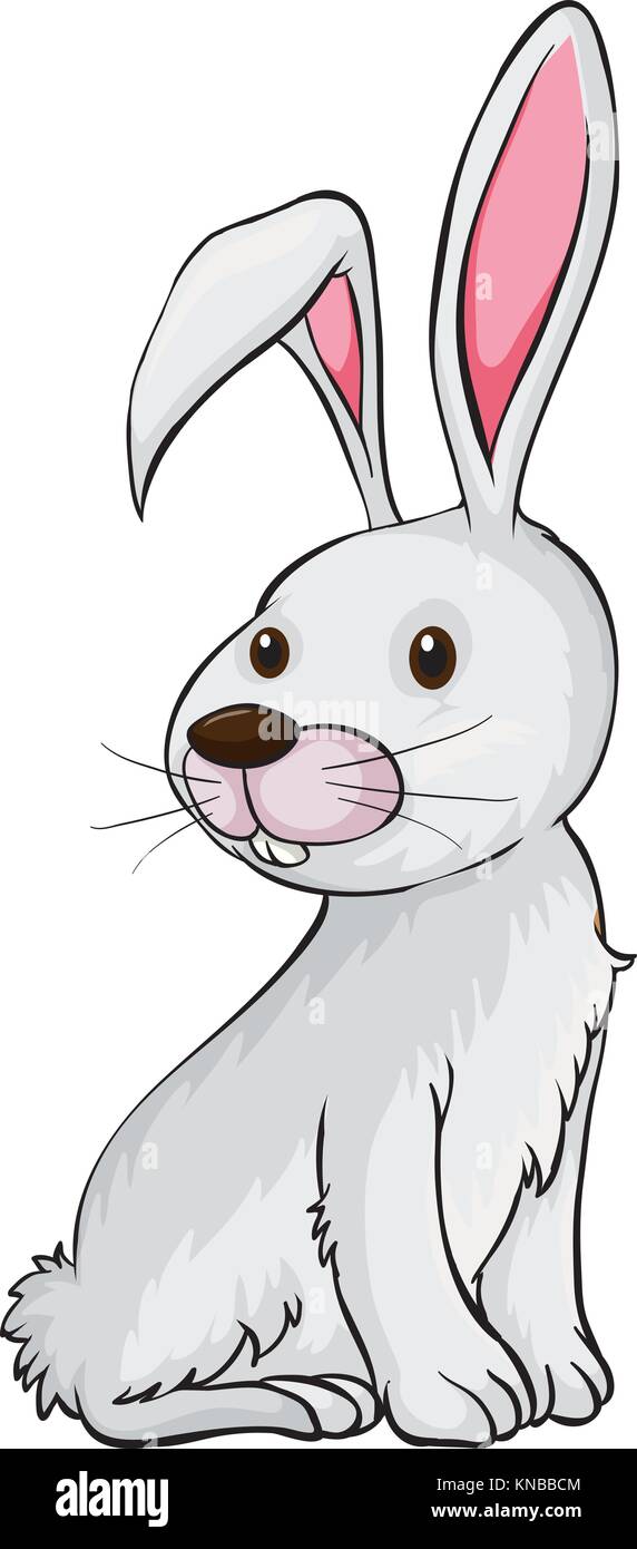 Illustration of a smiling rabbit on a white background Stock Vector ...