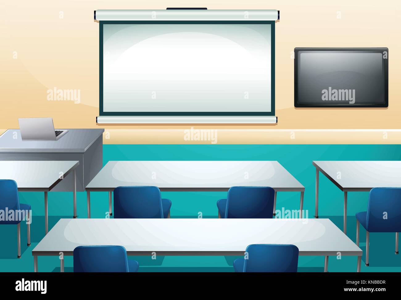 Illustration of a clean and organized classroom Stock Vector Image ...