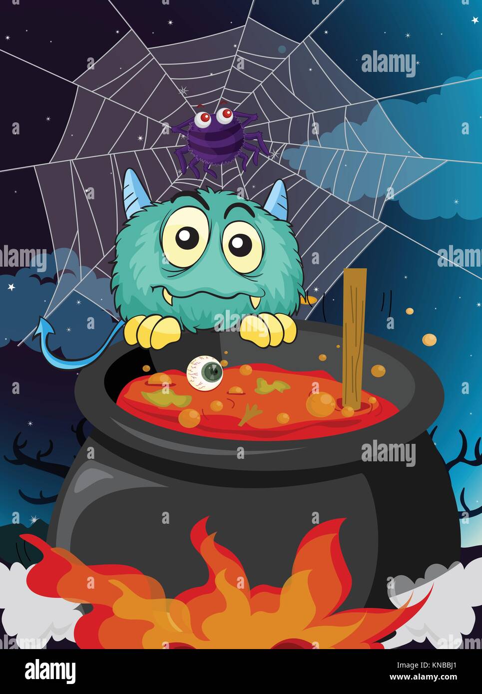 illustration of a monster in a dark night Stock Vector Image & Art - Alamy