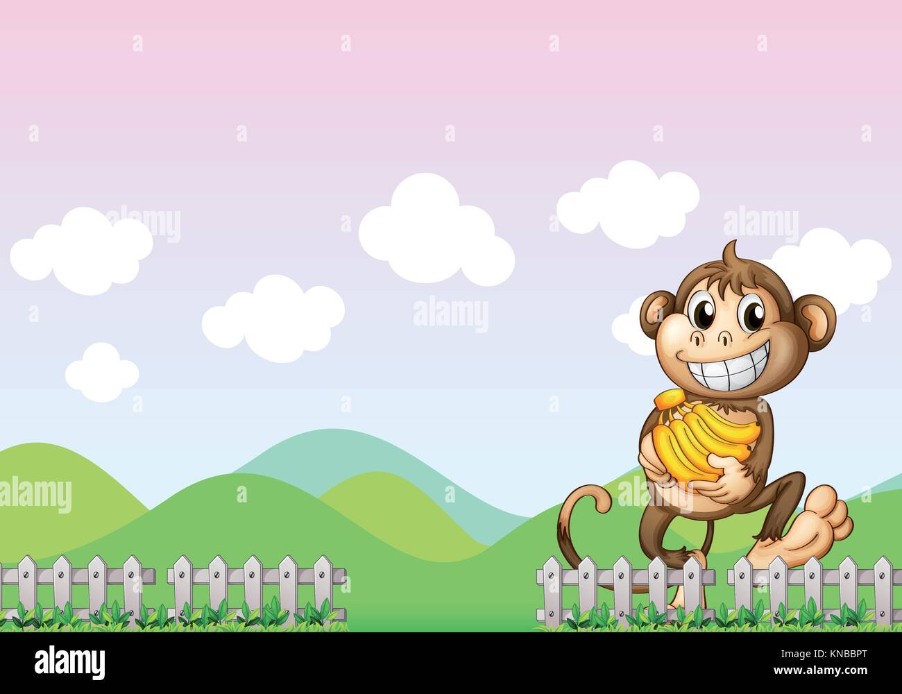 Illustration of a monkey in the farm Stock Vector Image & Art - Alamy