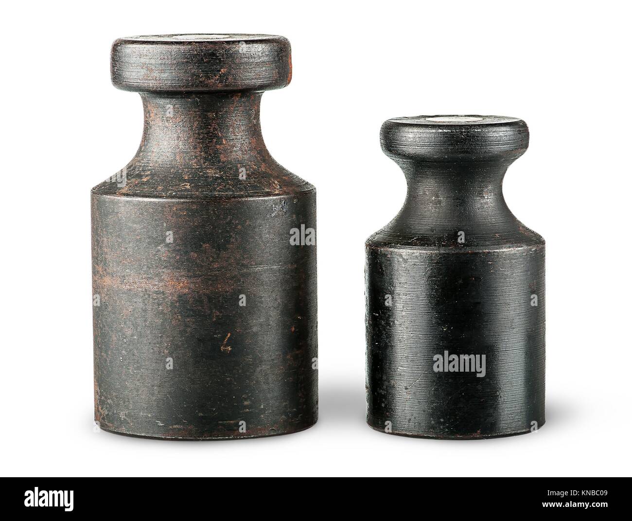 Two old rusty scale weights isolated on white background Stock Photo ...