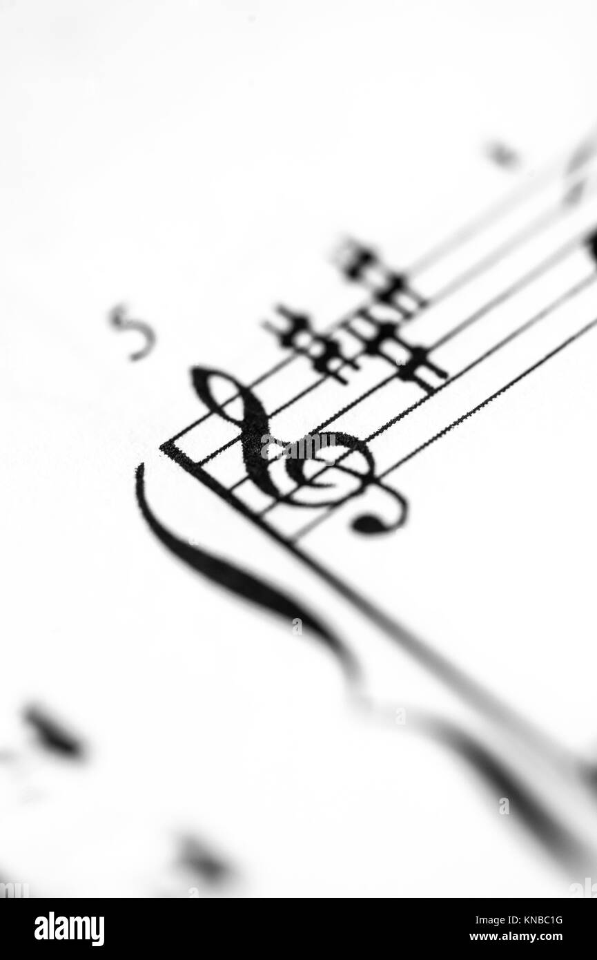 Music score sheet Black and White Stock Photos & Images - Alamy