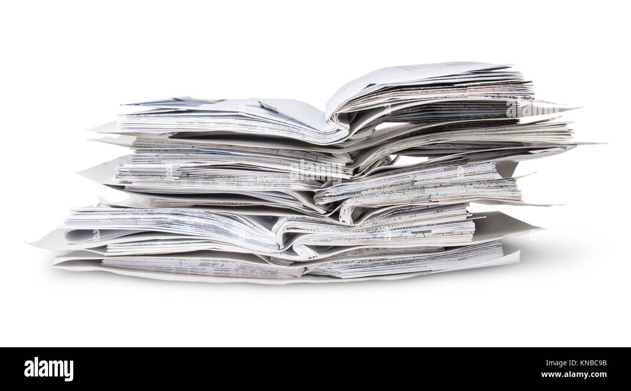 Stack Of Open Files Isolated On White Background Stock Photo - Alamy