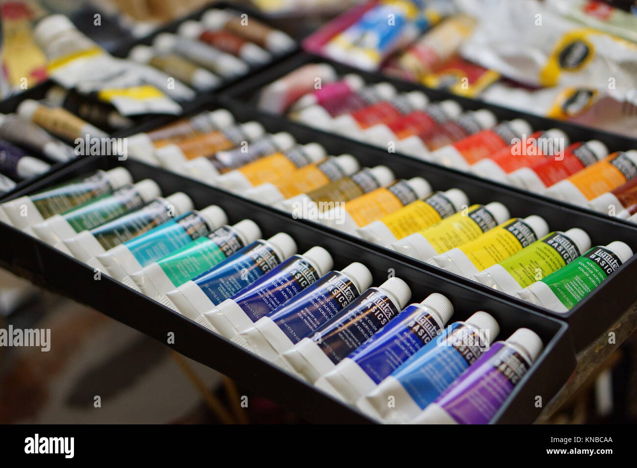 Oil Paints in an artist's studio Stock Photo - Alamy