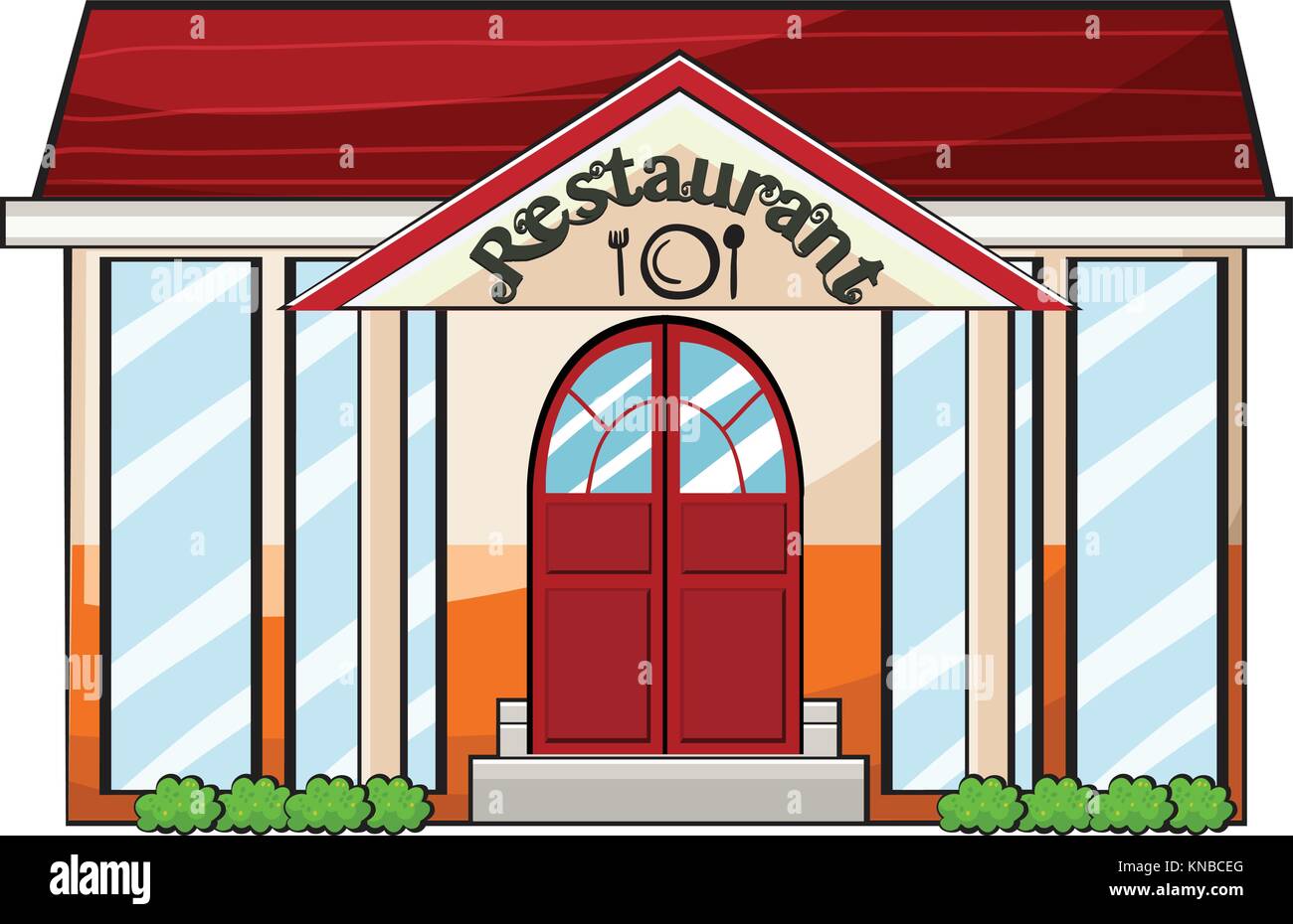 Illustration of a restaurant on a white background Stock Vector Image ...