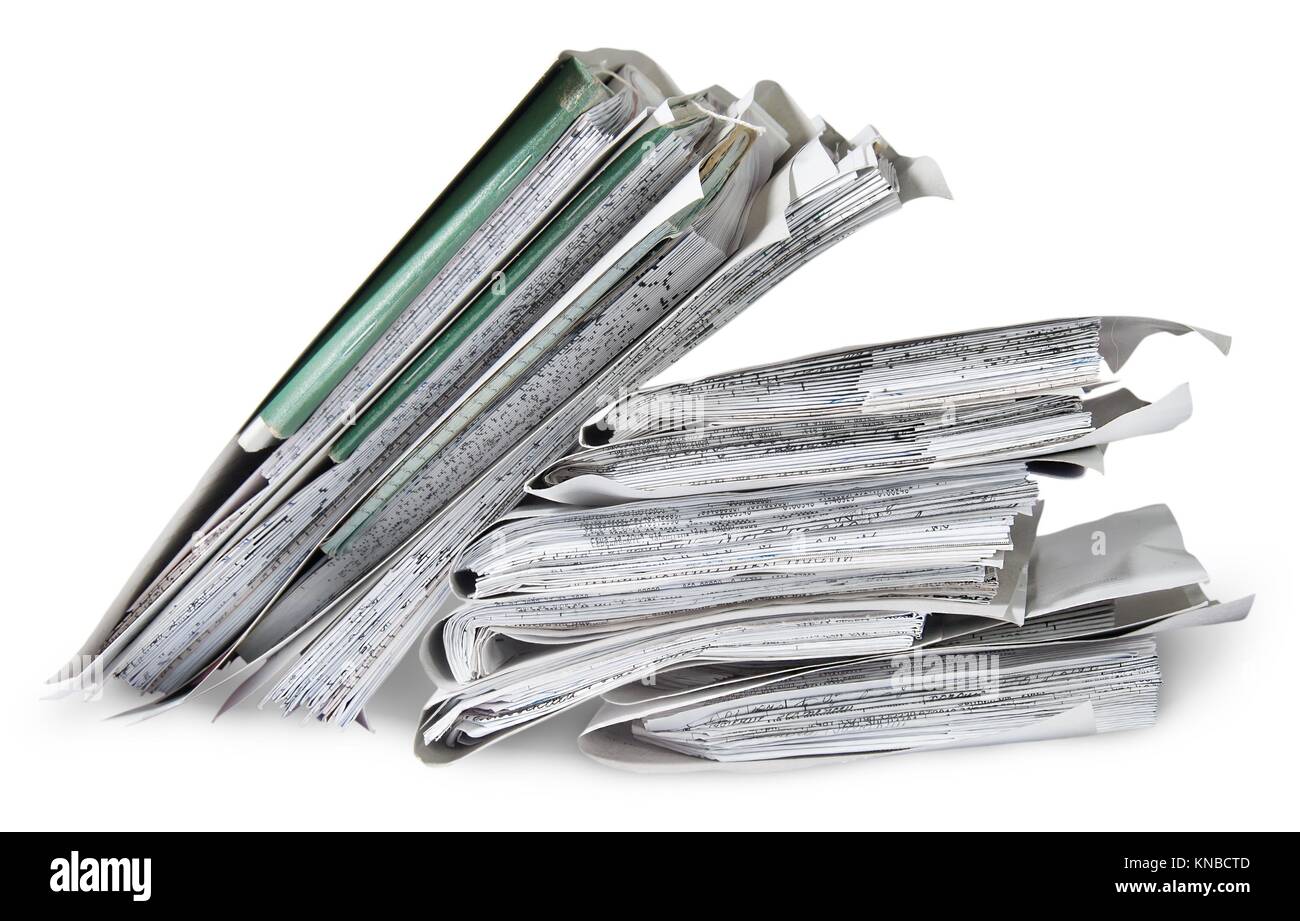 Vertical And Horizontal Stacks Of Files Isolated On White Background ...