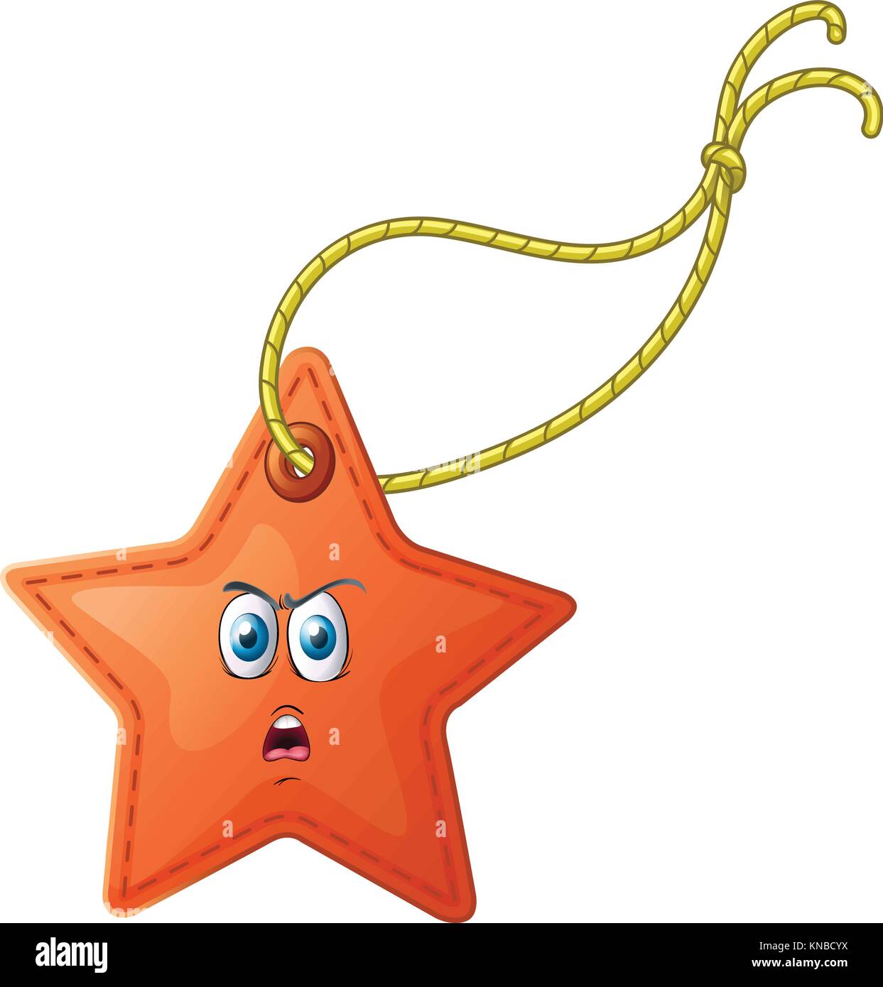 illustration of a star with a face on a white background Stock Vector ...